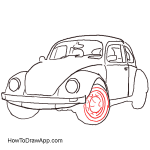 How to draw a Volkswagen Beetle aka Volkswagen Bug